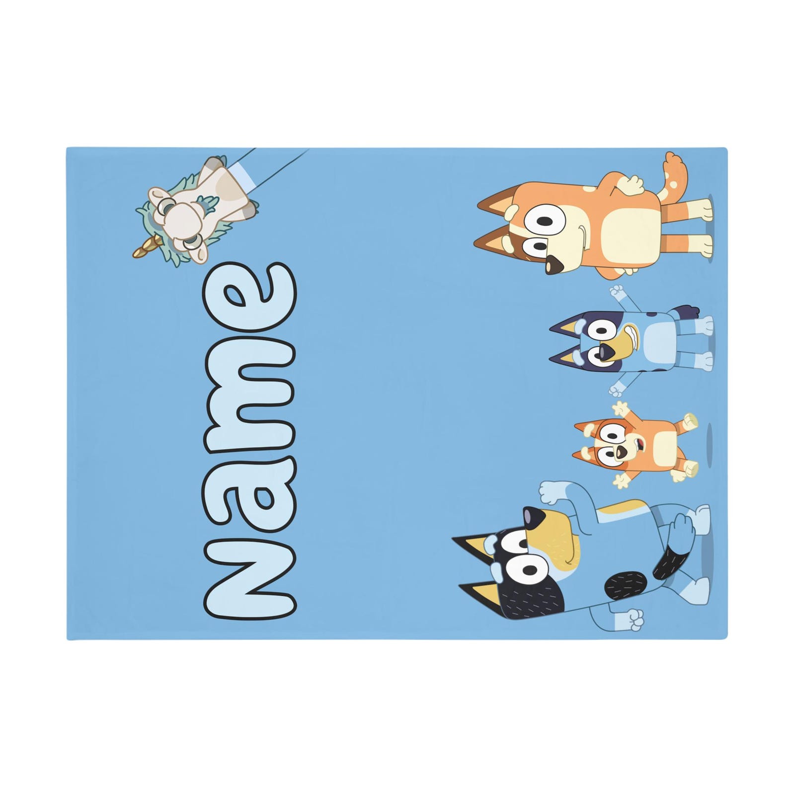 Personalized Customized Name Bluey Bingo Bandit Chilli Unicorse Fleece ...