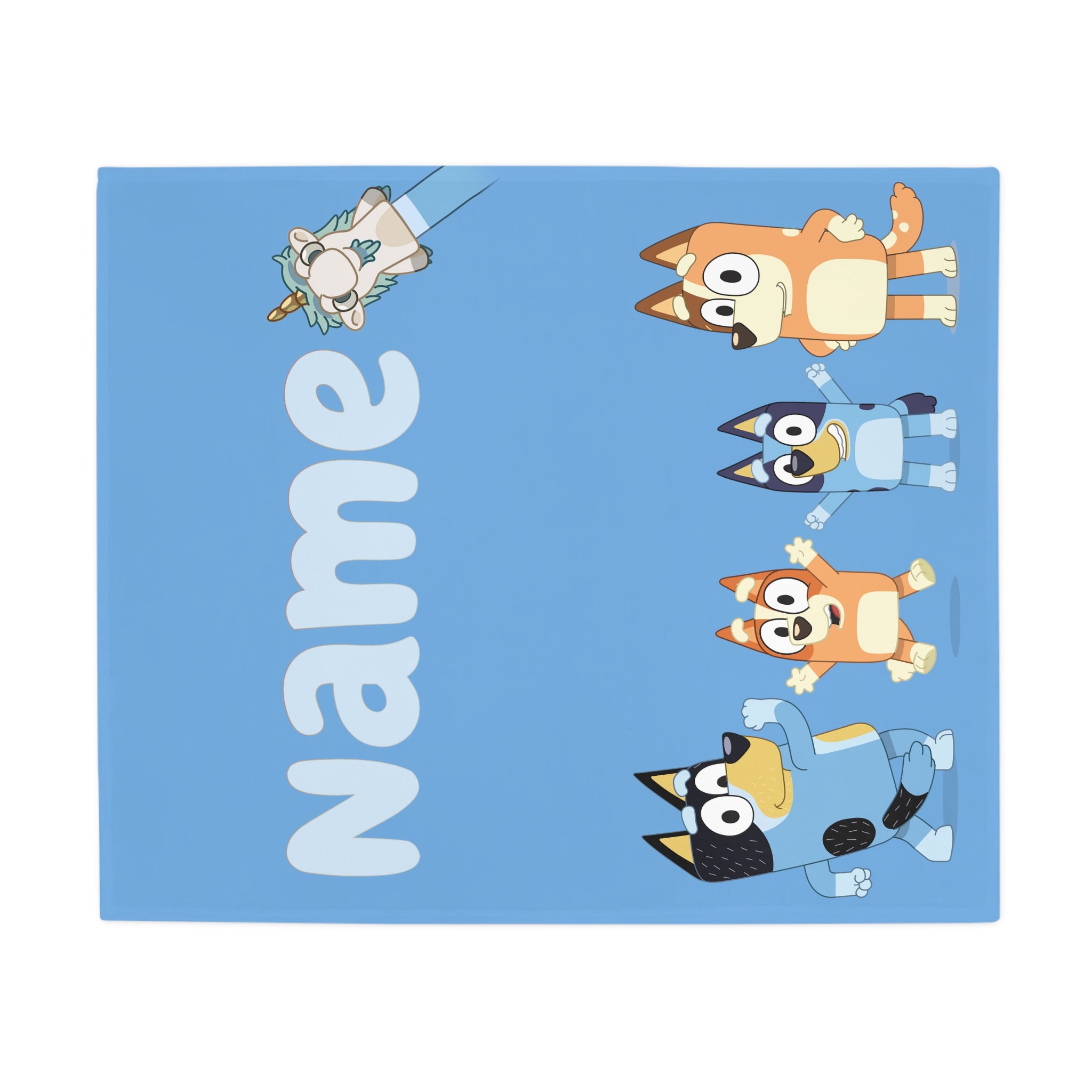 Personalized Customized Name Bluey Bingo Bandit Chilli Unicorse Fleece ...