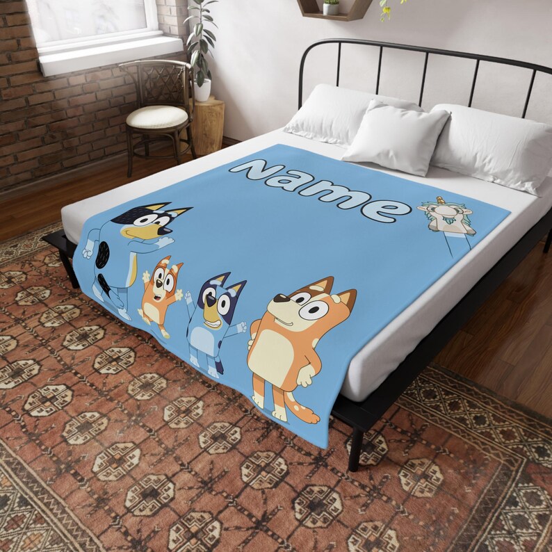 Personalized Customized Name Bluey Bingo Bandit Chilli Unicorse Fleece ...