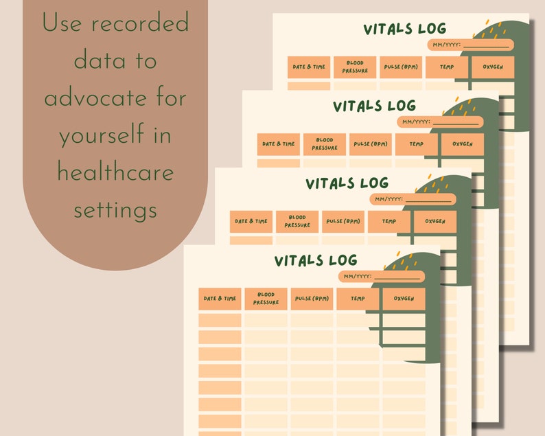 Vitals Log Digital File (millikan) | for Disability, Chronic Illness ...
