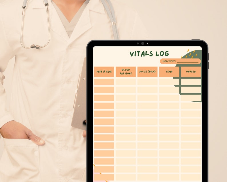 Vitals Log Digital File (millikan) | for Disability, Chronic Illness ...