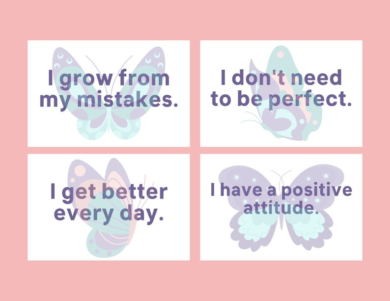16 Kids Affirmation Cards, Positive Quote Flash Cards, Vision Board ...