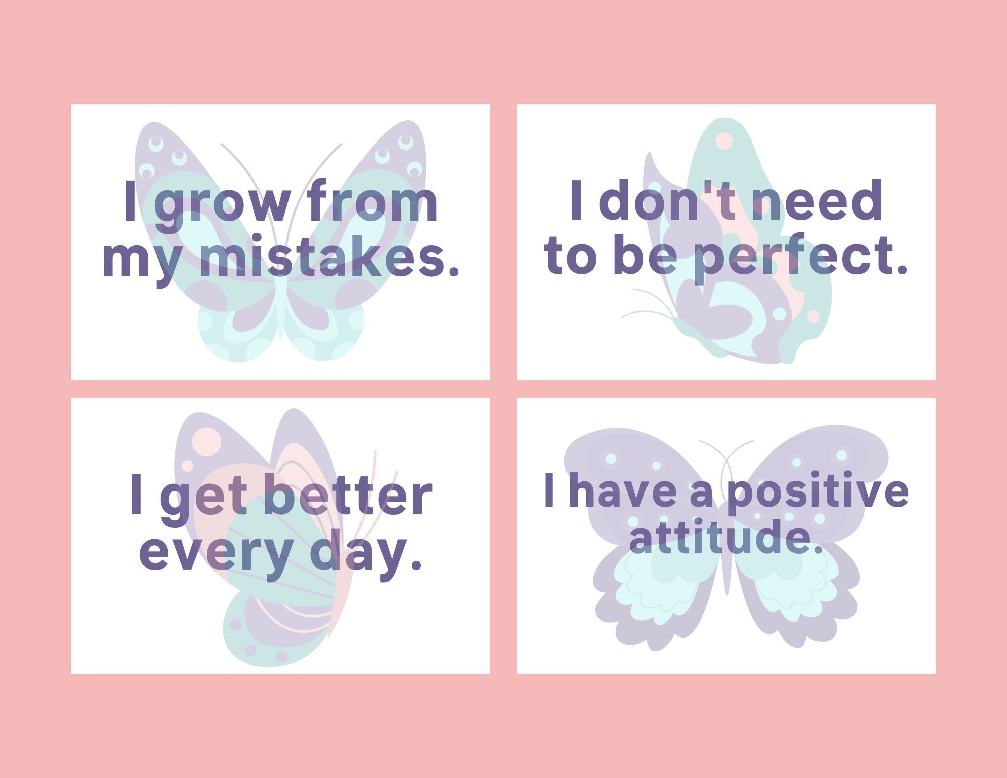 16 Kids Affirmation Cards, Positive Quote Flash Cards, Vision Board ...