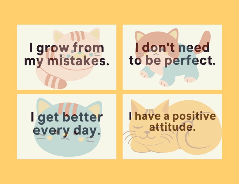 16 Kids Affirmation Cards, Positive Quote Flash Cards, Vision Board ...