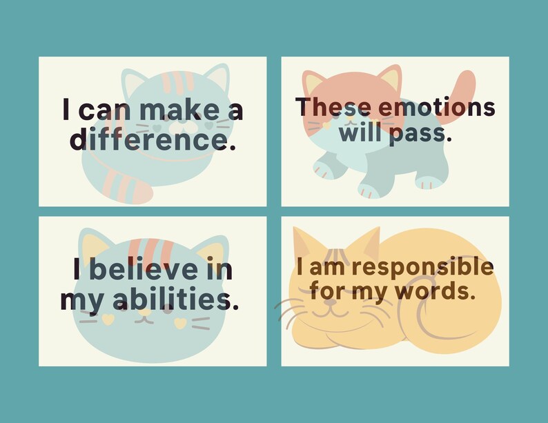 16 Kids Affirmation Cards, Positive Quote Flash Cards, Vision Board ...