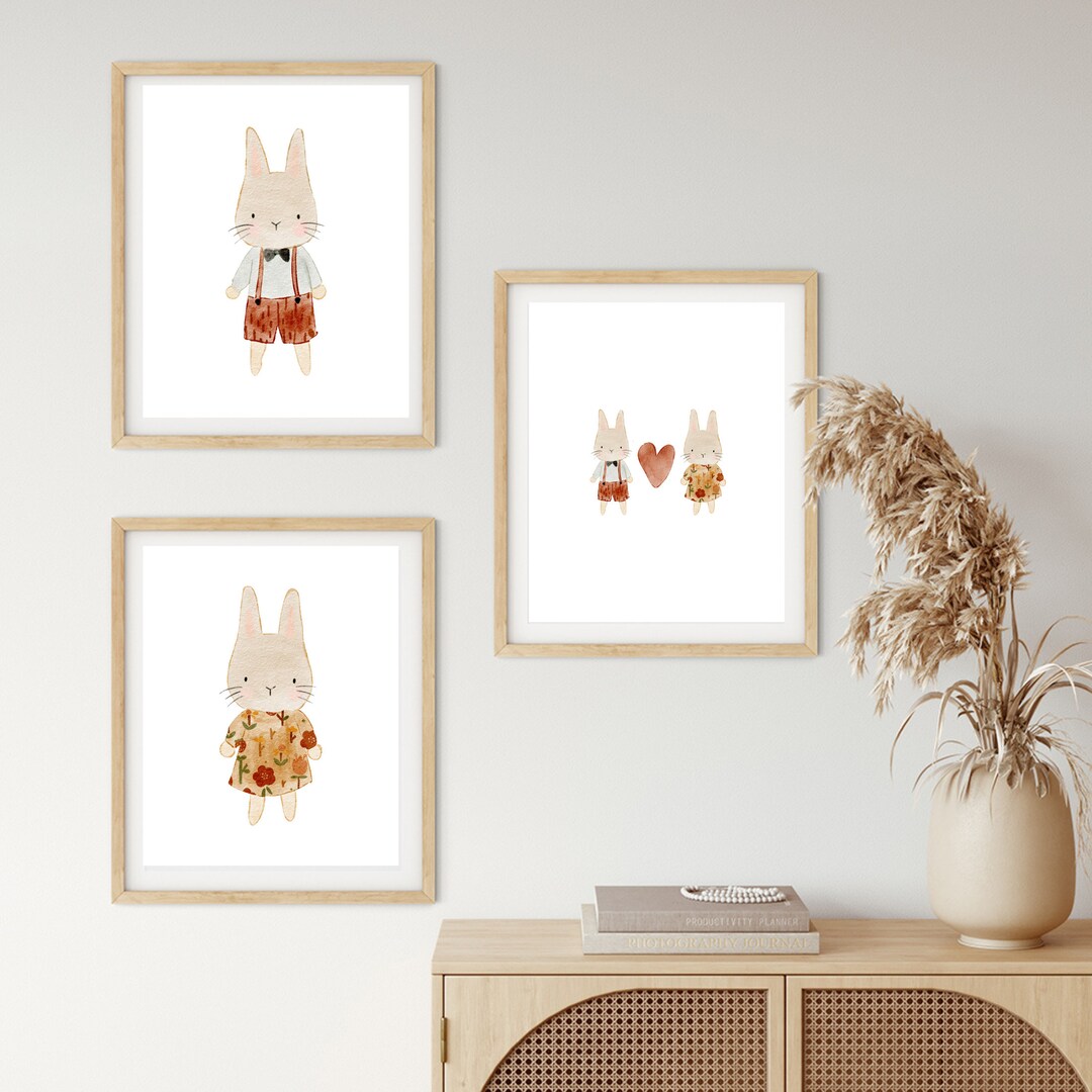 Cute Boho Bunny Nursery Prints Nursery Art Cute Nursery Prints ...