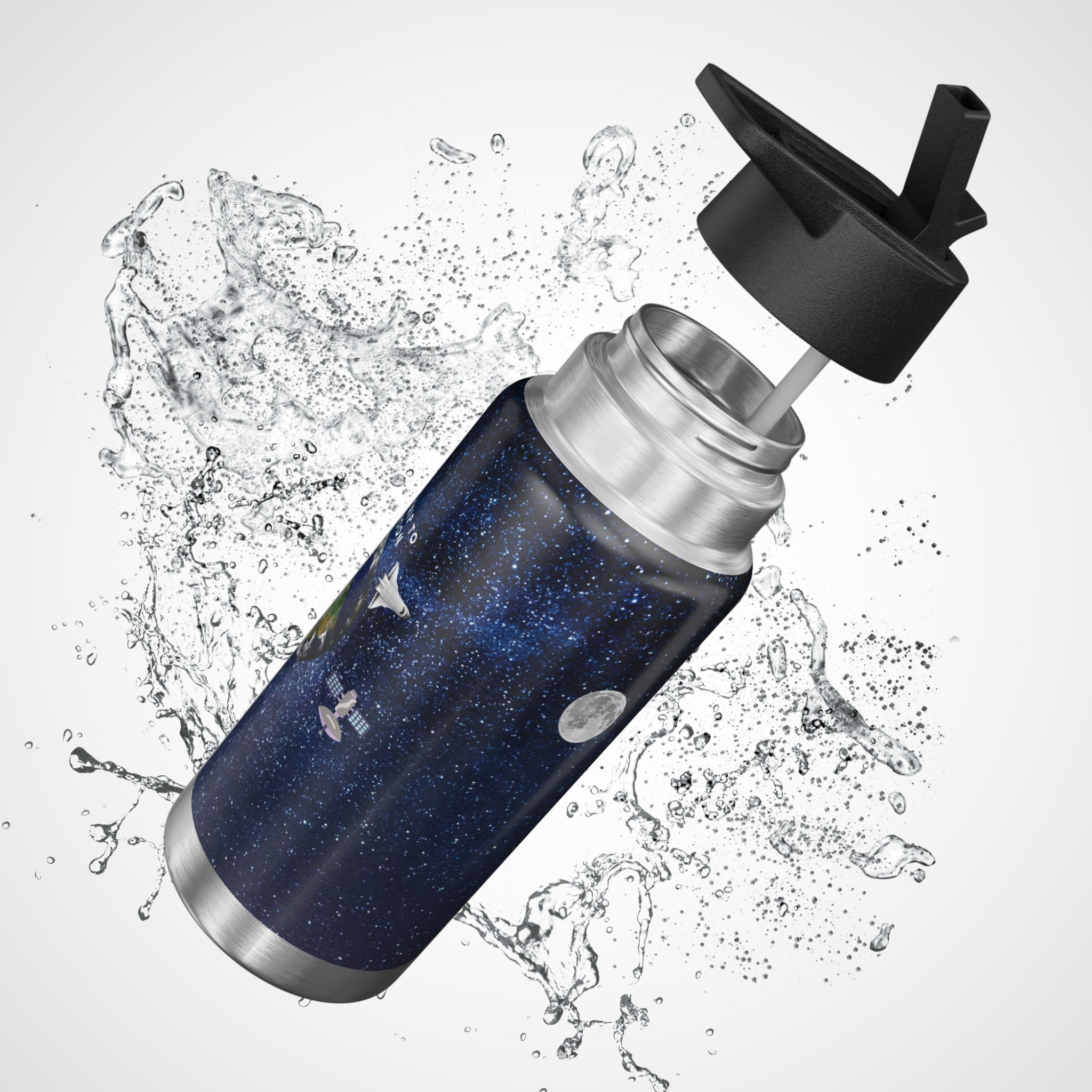 Outer Space Water Bottle, to the Moon Water Bottle, Astronaut Water ...