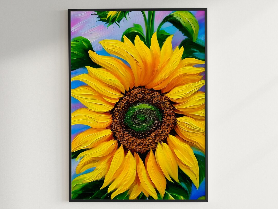 Sunflower Oil Painting, Digital Download, Larry Bell Influence, Fine ...