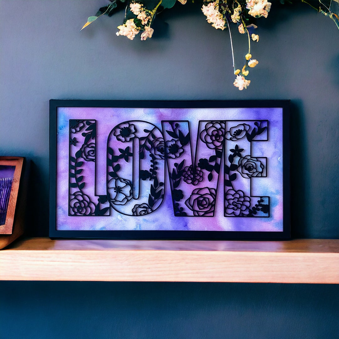 Floral Love Sign - Etsy