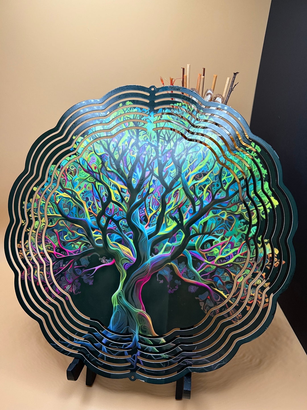 10 Inch Colorful Tree Wind Spinner - Etsy