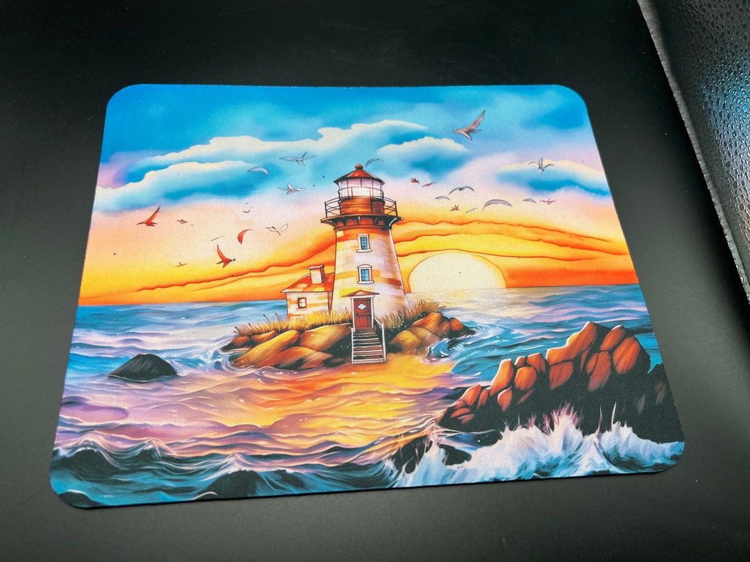 Beach/lighthouse/sunset Mousepad 9.4 X 7.9 Inches. Gaming, Laptop ...