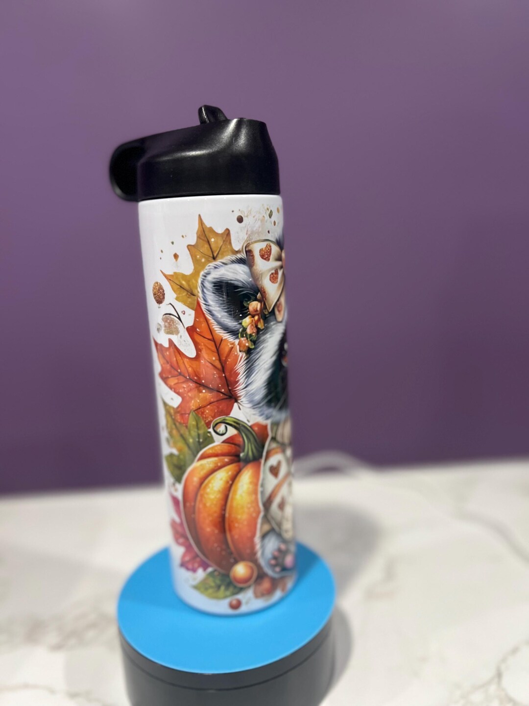 20 Oz Water Bottle. Fall Leaves and Cider Please. Fall, Raccoon ...