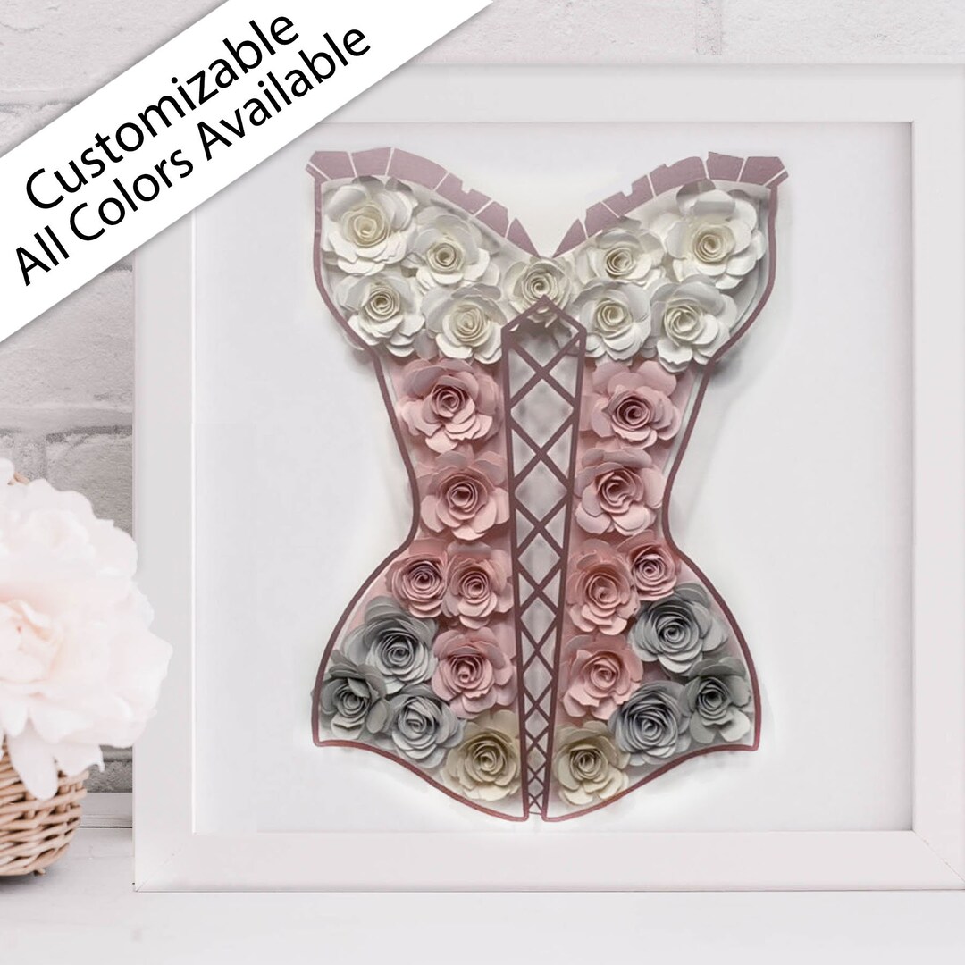 Corset Paper Flower Box - Customizable Gift for Girlfriend, Fiancé ...