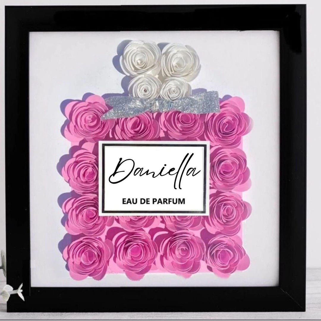 Personalized Perfume Paper Flower Box - Customizable Gift for ...