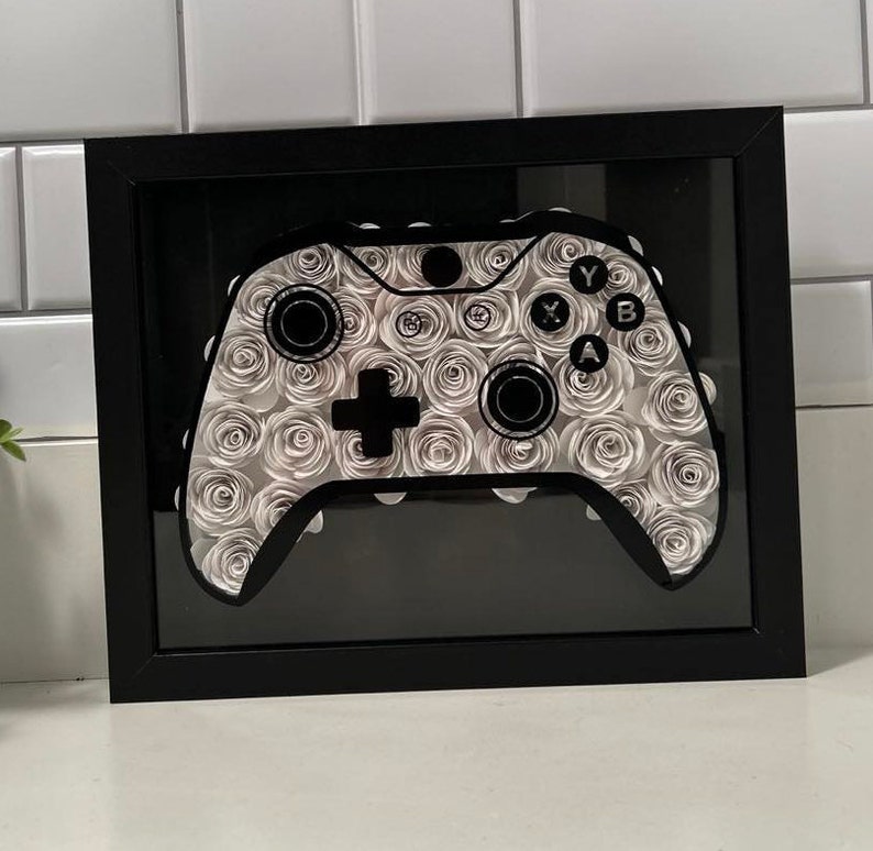 Gaming Controller Paper Flower Box Customizable Wall Art, Gamer Room ...