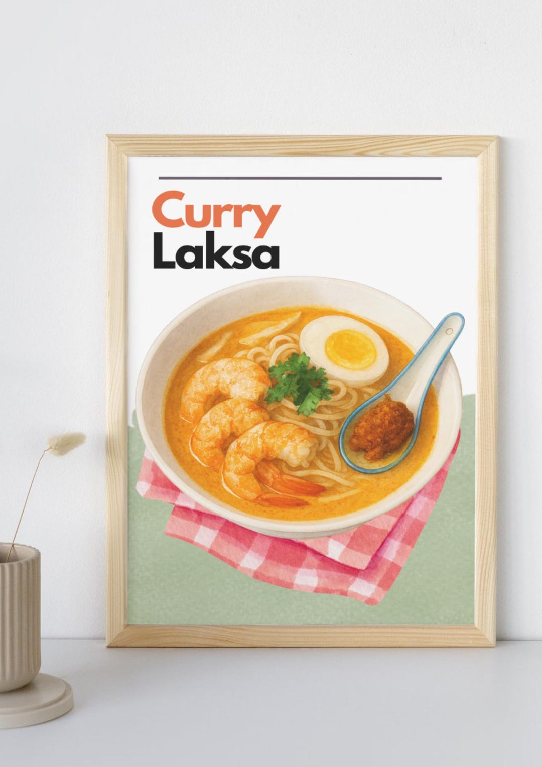 Curry Laksa Printable Poster – Digital Download Kitchen Wall Art ...