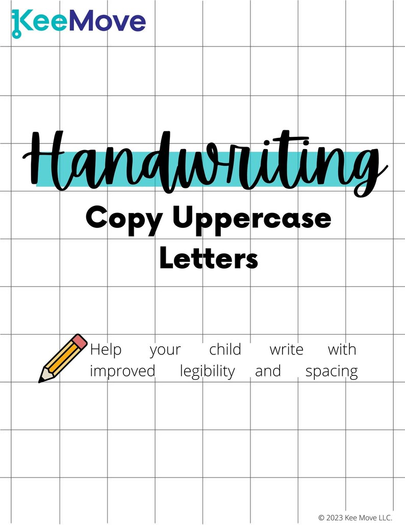 Handwriting Practice Made Easier Copy Uppercase Letters - Etsy