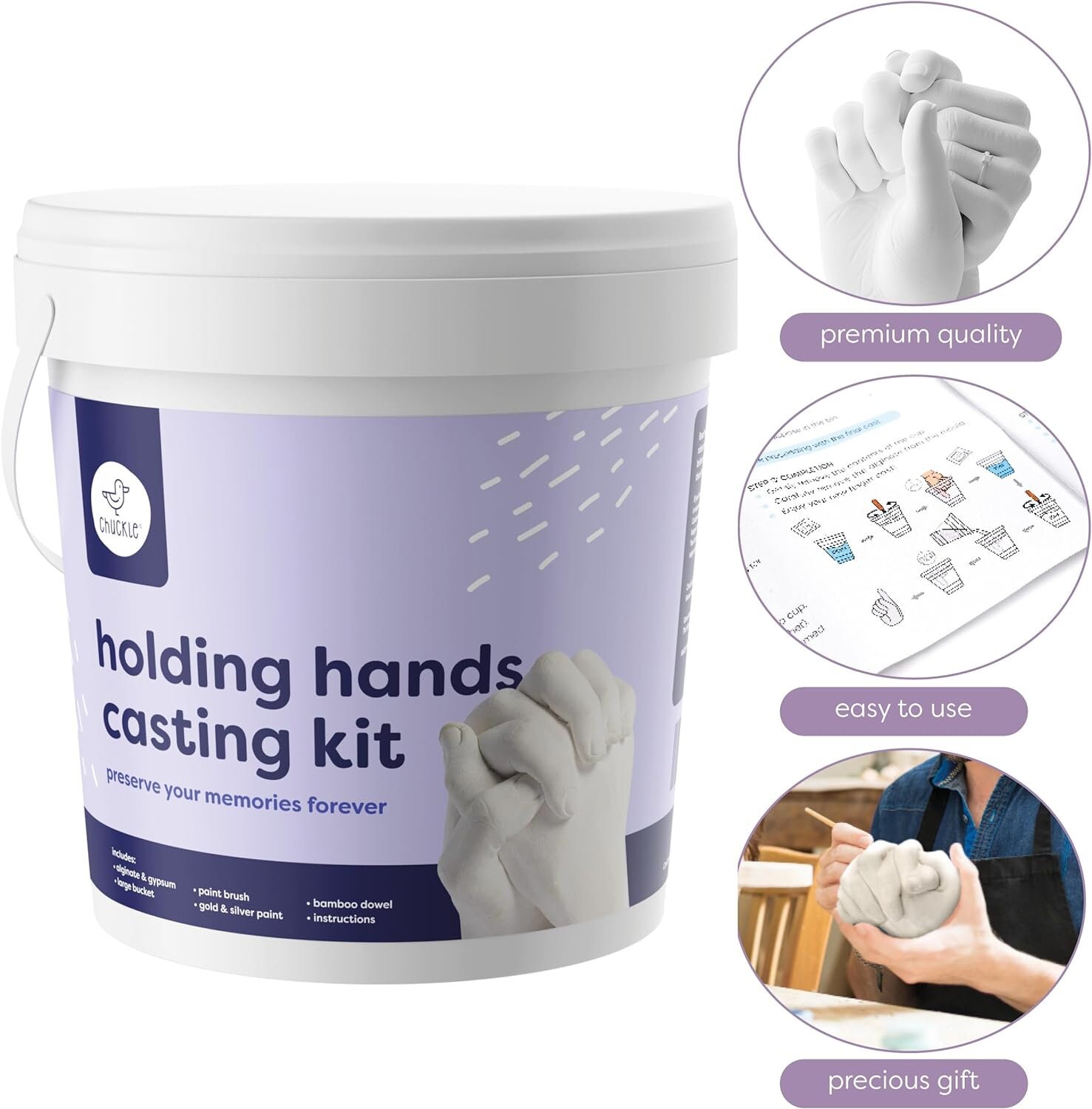 Anniversary Gifts For Her Chuckle Couples Hand Casting Kit - Create 3D ...
