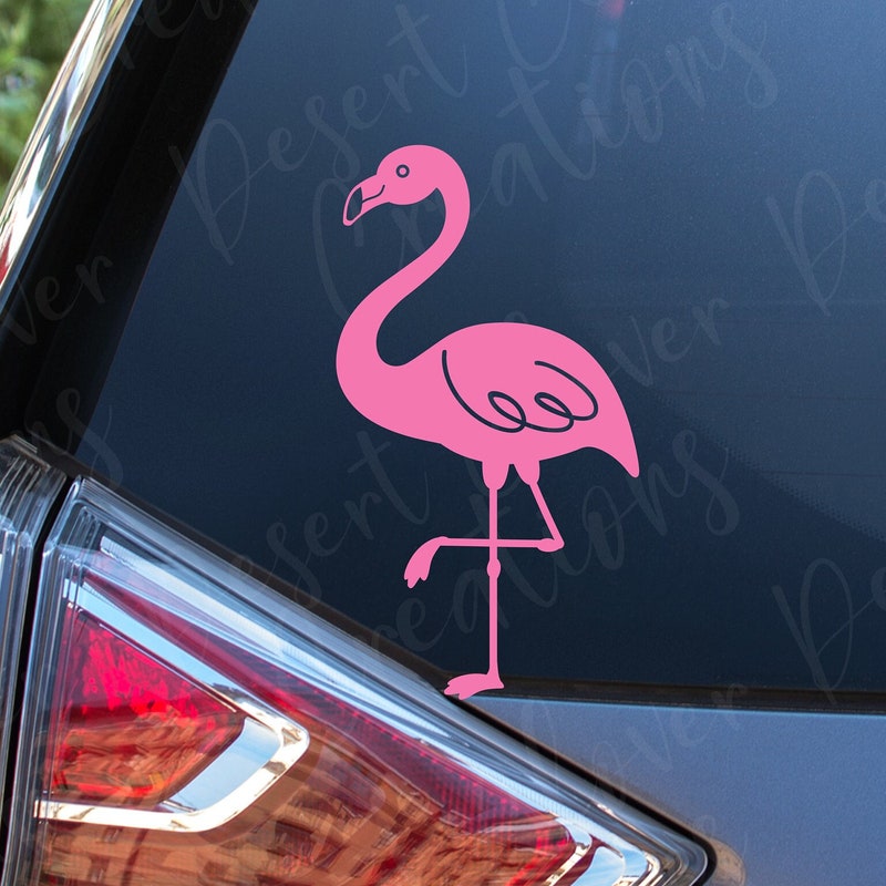 Flamingo Window Decal Car - Etsy