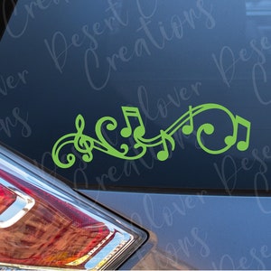 Musical Notes Vinyl Decal Music Notes Fancy Vinyl Decal Love Music Car ...