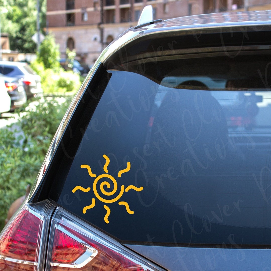 Sun Vinyl Decal - Sunshine Vinyl Decal - Wavy Sun Sticker - Abstract ...