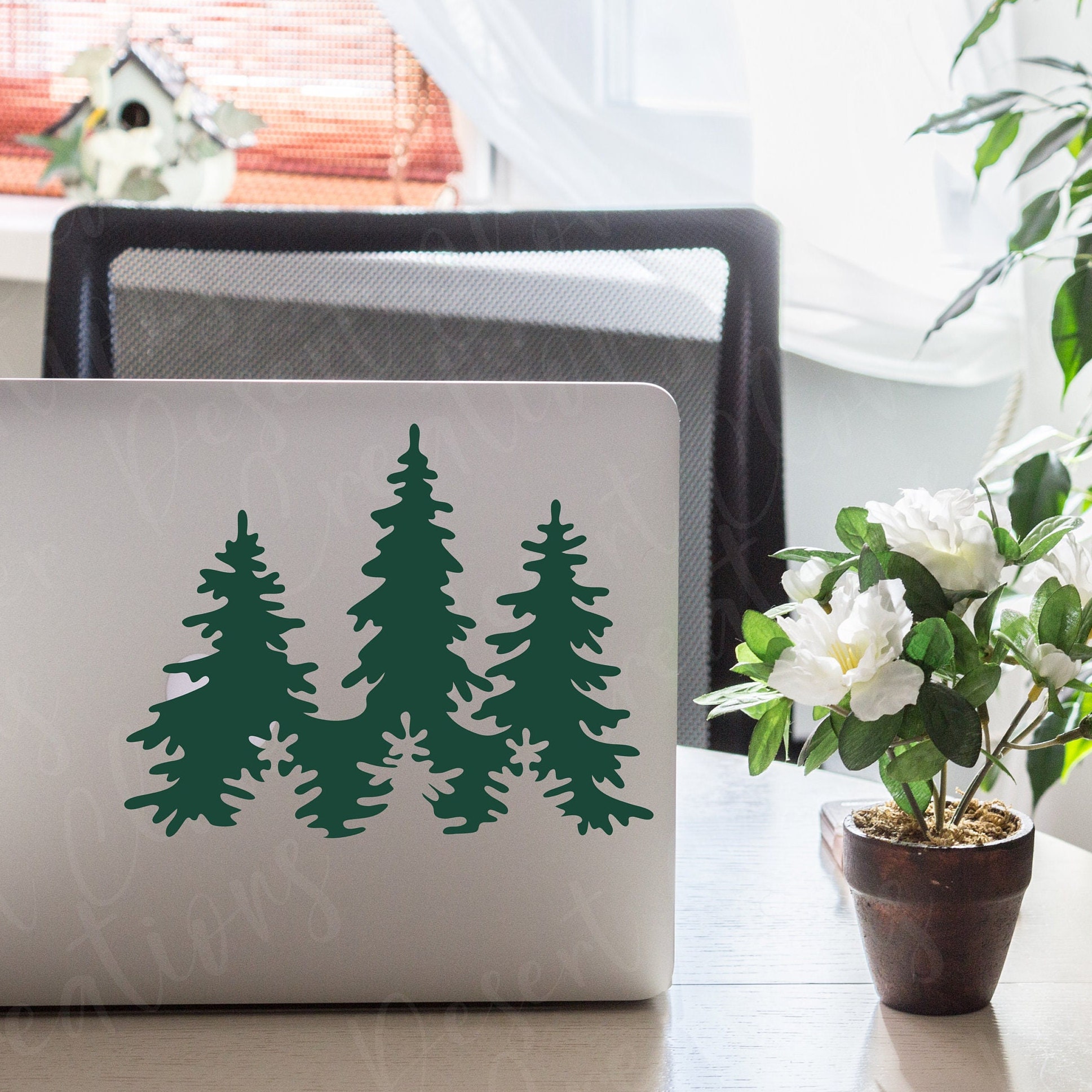 Evergreen Trees Vinyl Decal Pine Trees Vinyl Decal Forrest - Etsy