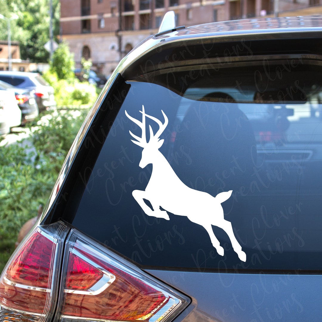 Buck Jumping Vinyl Decal Deer Vinyl Decal Deer Jumping - Etsy