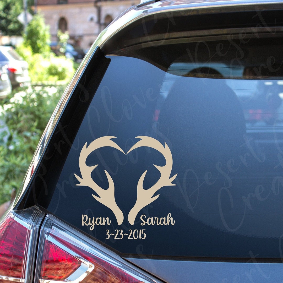 Antler Heart Vinyl Decal - Antler Heart Vinyl Decal - Antlers Sticker ...