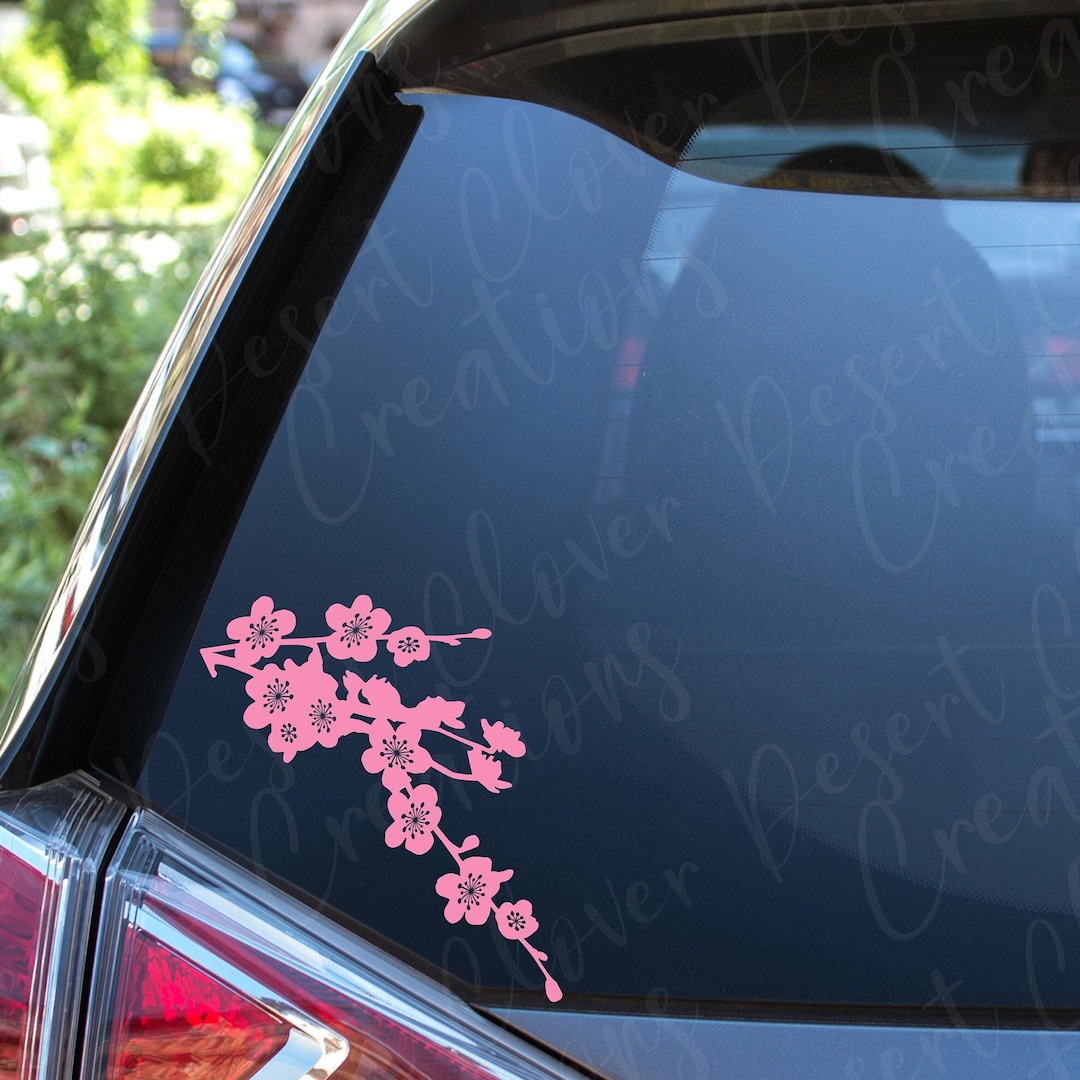Cherry Blossoms Vinyl Decal - Japanese Cherry Blossom Vinyl Decal - Flowers Sticker - Floral ...