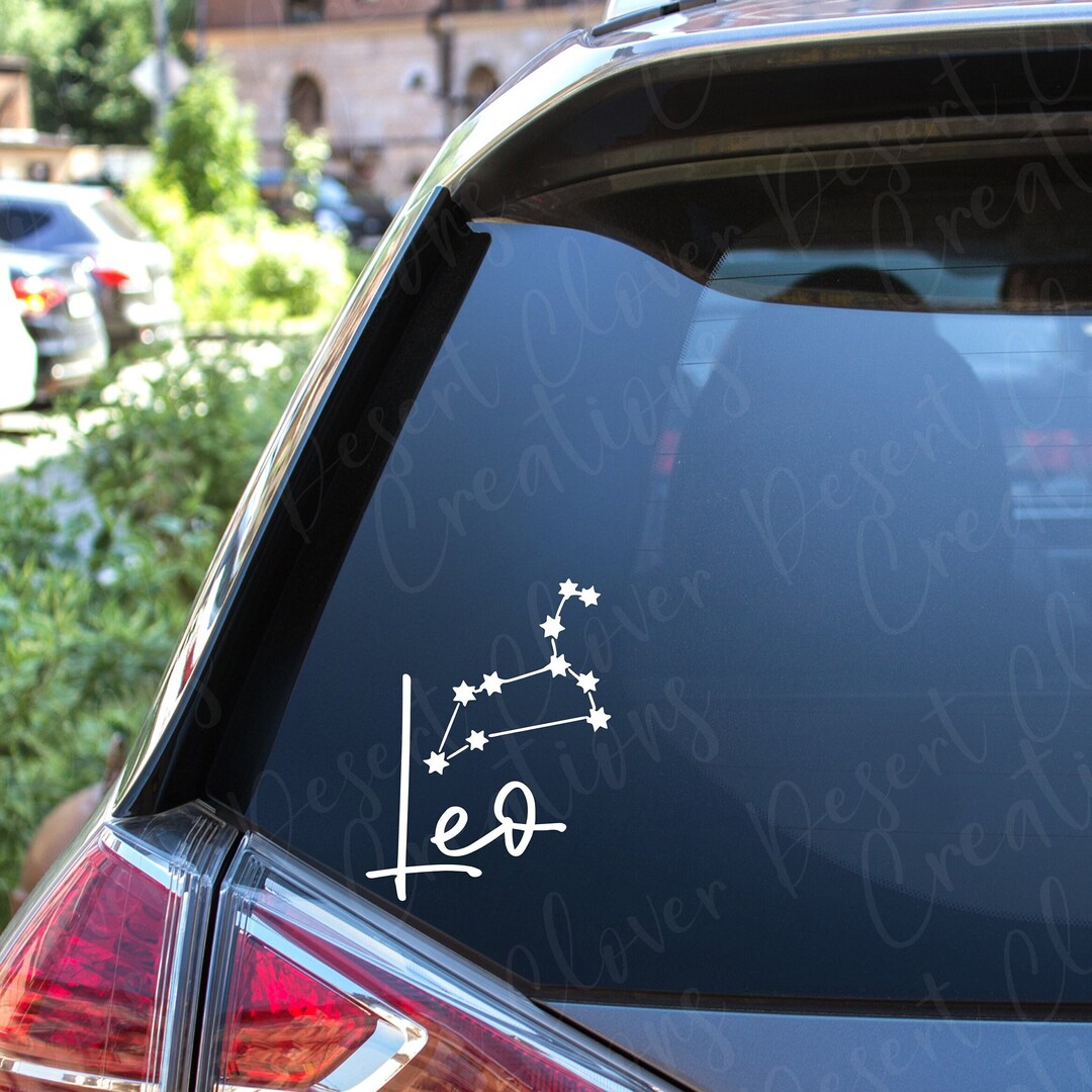 Leo Zodiac Sign Car Decal - Zodiac Sign Car Decal - Zodiac Symbol Decal ...