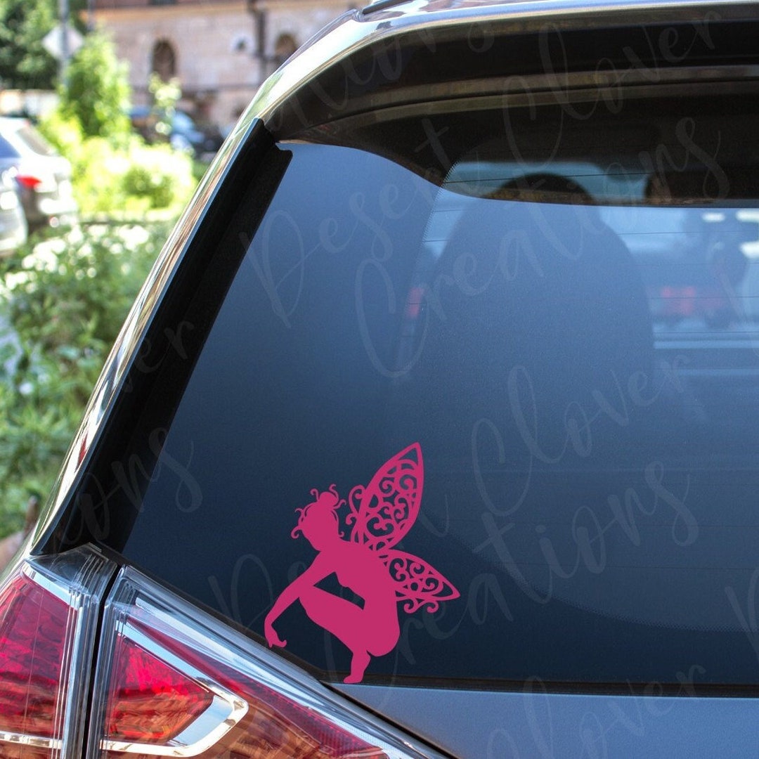Fairy Crouching Vinyl Decal - Fairy Vinyl Decal - Pretty Fairy Sticker ...