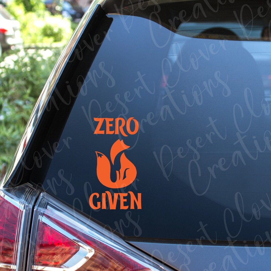 Zero Fox Given Vinyl Decal Fox Vinyl Decal Zero Fox Given Sticker Zero ...