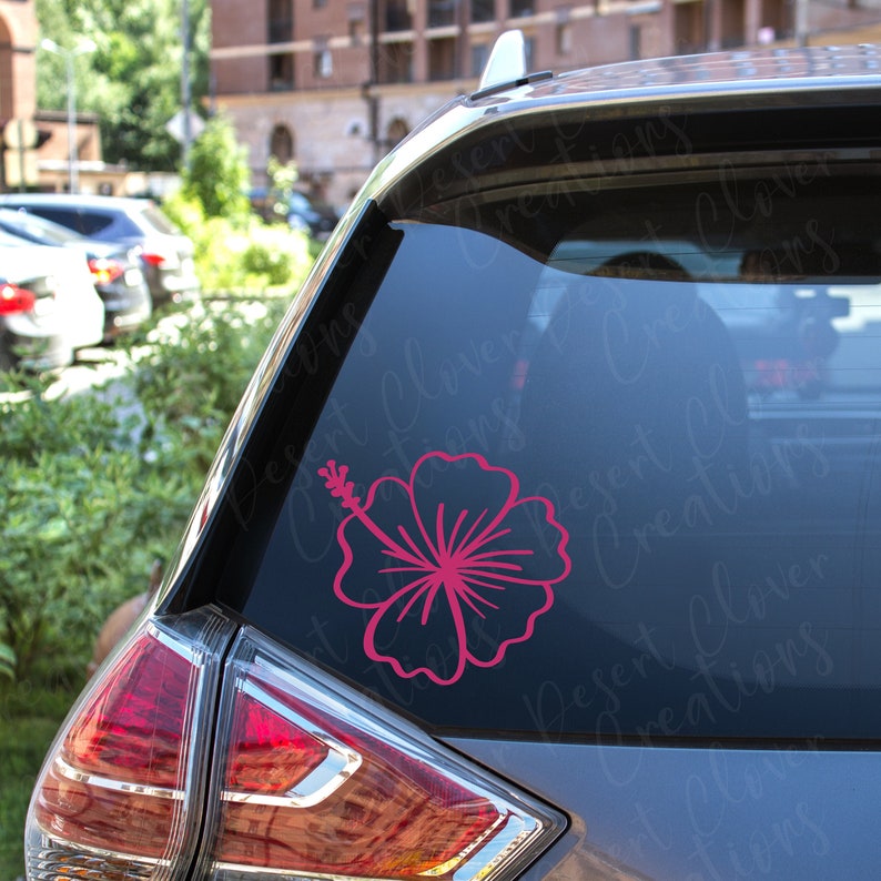 Hibiscus Vinyl Decal - Flower Vinyl Decal - Hawaiian Flower Sticker ...