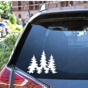 Evergreen Trees Vinyl Decal - Pine Trees Vinyl Decal - Forest Sticker ...