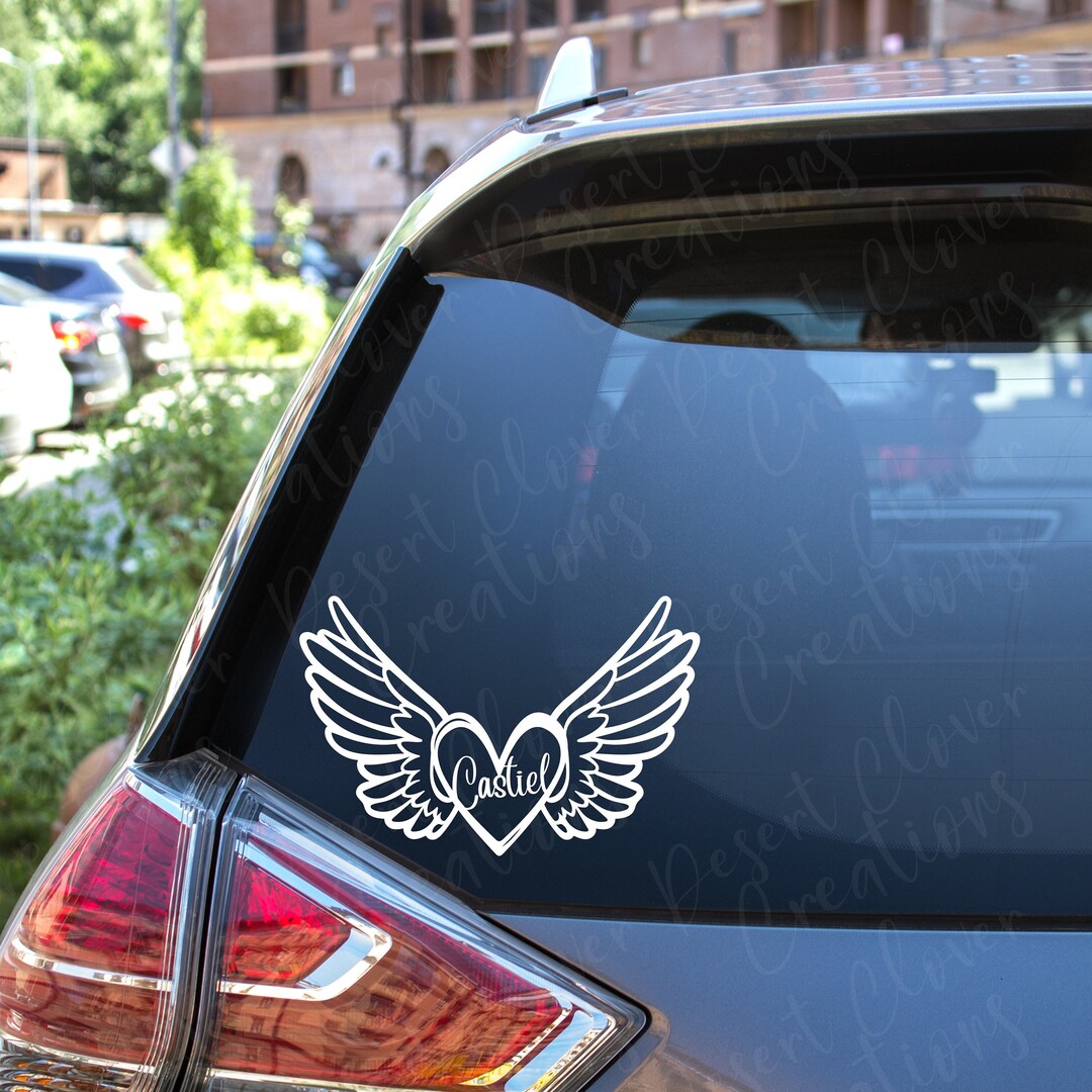 Castiel Angel Wings Car Decal - Guardian Angel Castiel Vinyl Decal ...