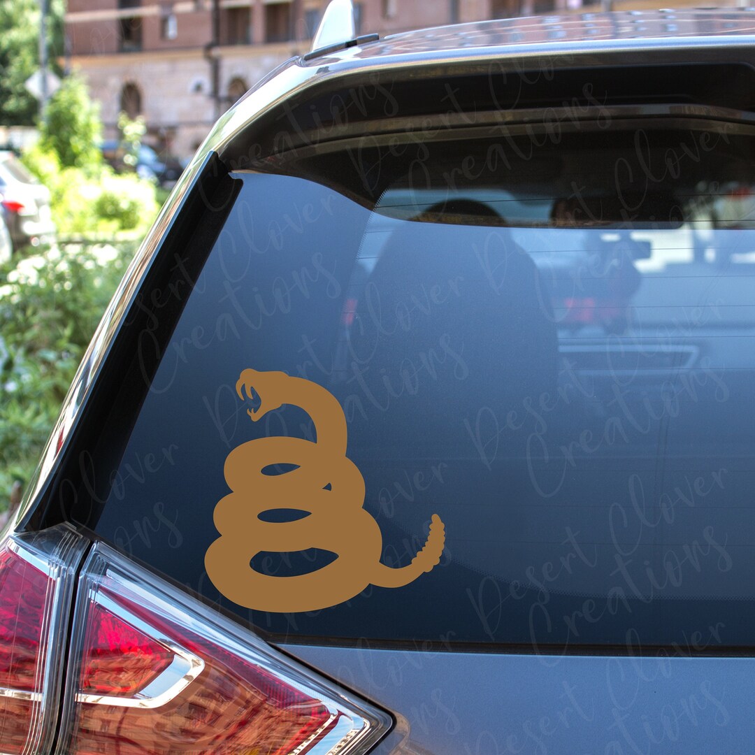 Rattlesnake Vinyl Decal - Snake Coiled Vinyl Decal - Diamondback ...