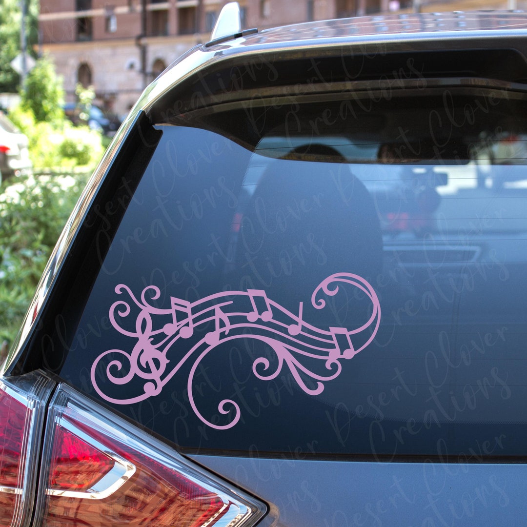 Music Notes Flourish Vinyl Decal- Musical Notes Vinyl Decal -beautiful ...
