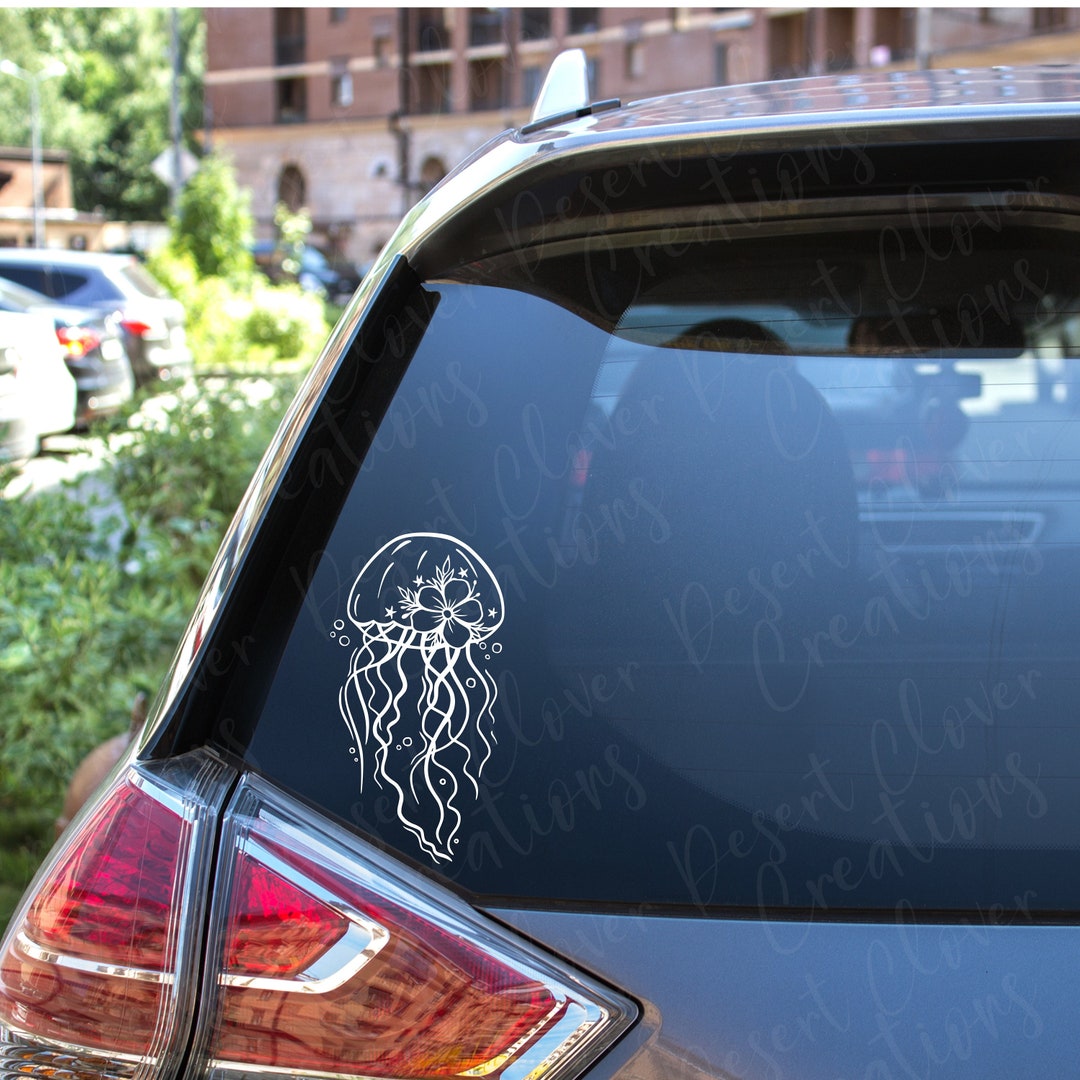 Jellyfish Vinyl Decal - Floral Jellyfish Vinyl Decal - Floral Jellyfish ...