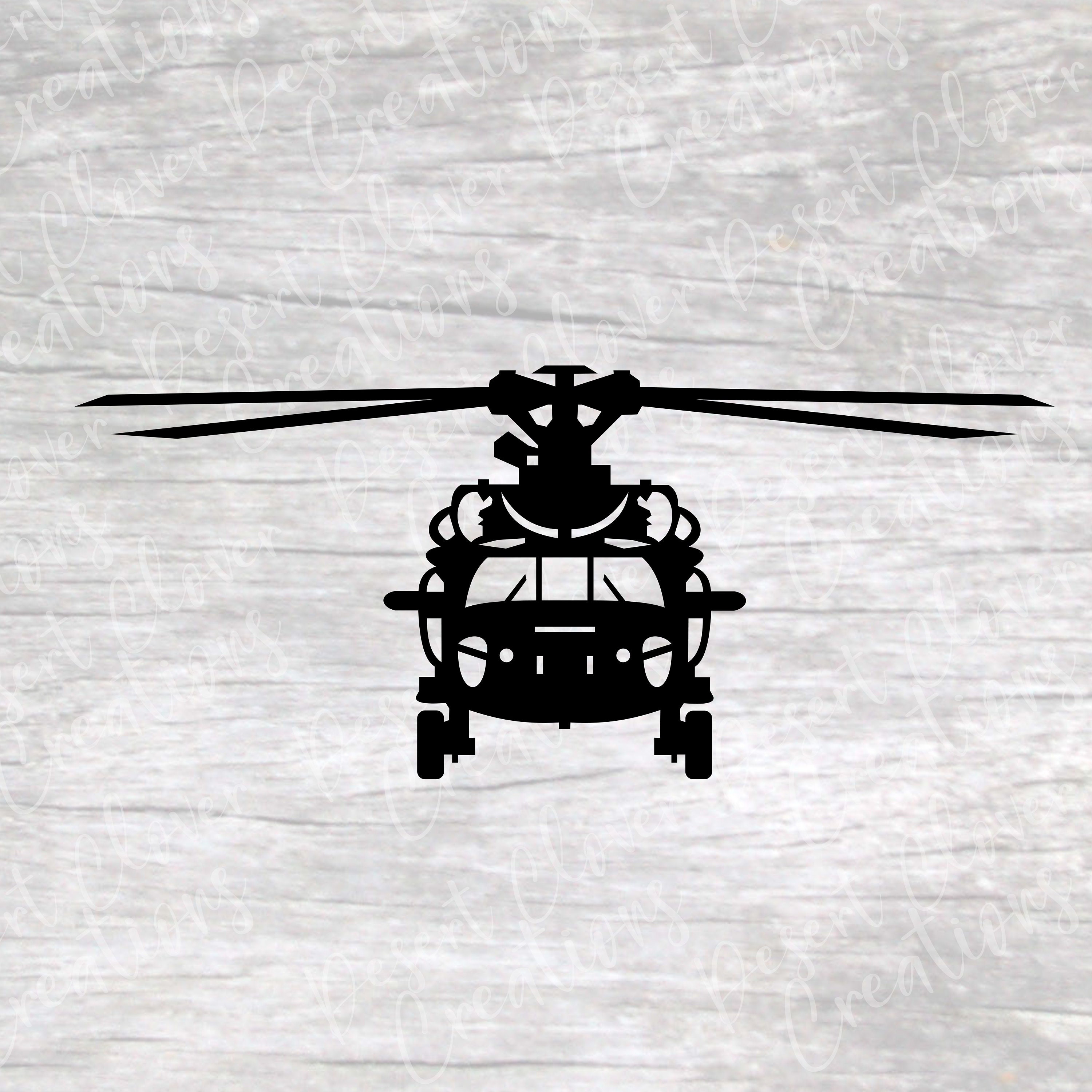 Helicopter Front View Vinyl Decal - Helicopter Flying Vinyl Decal - Etsy
