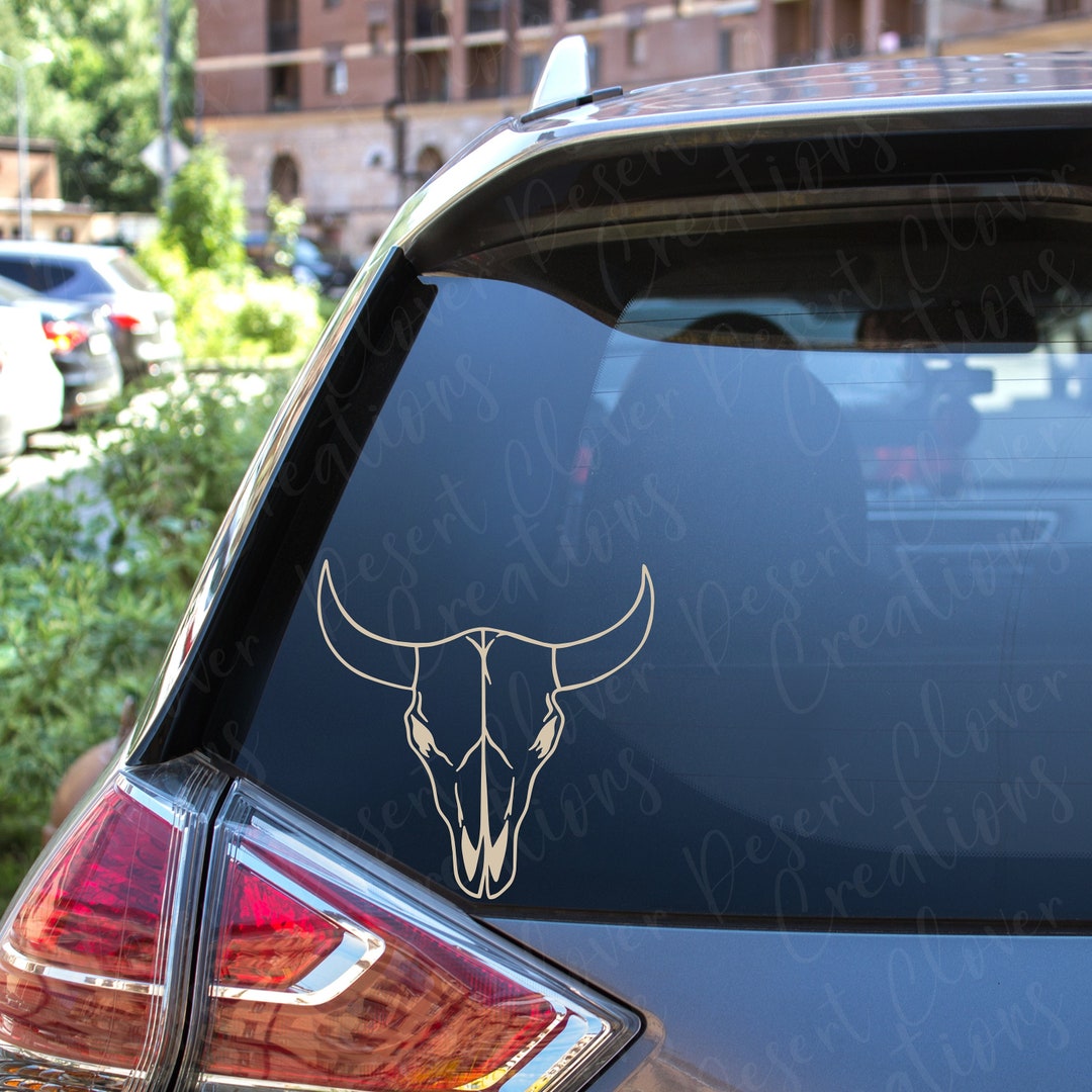 Cow Skull Vinyl Decal Bull Skull Vinyl Decal Bull Sticker Bull Horns - Etsy