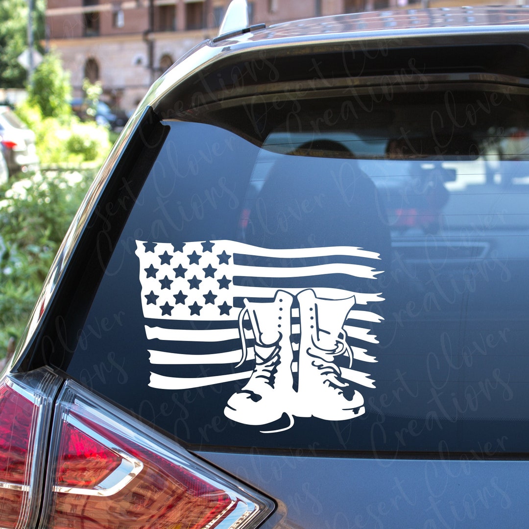 American Flag and Combat Boots Decal - US Flag and Combat Boots Decal ...