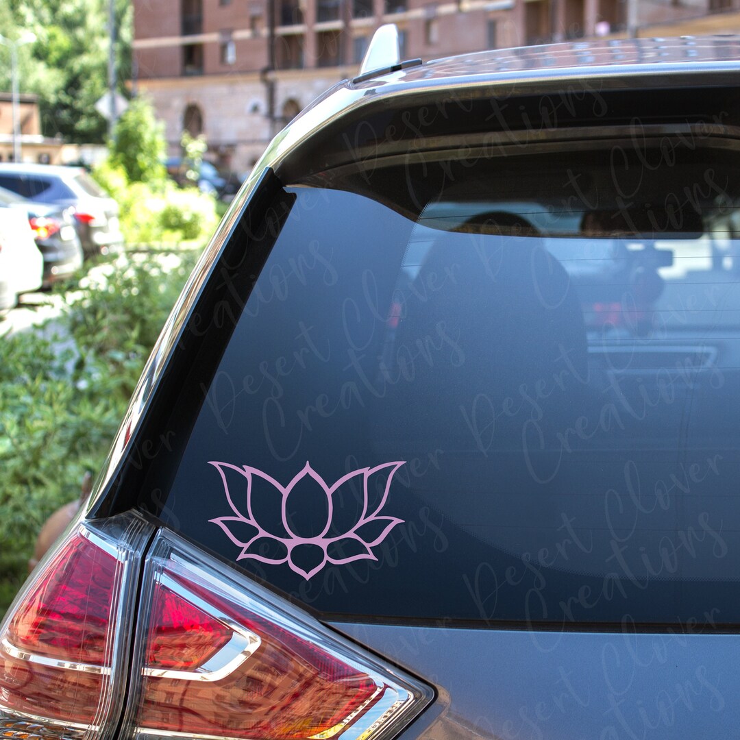 Lotus Flower Vinyl Decal -flower Vinyl Decal - Floral Decal - Single ...