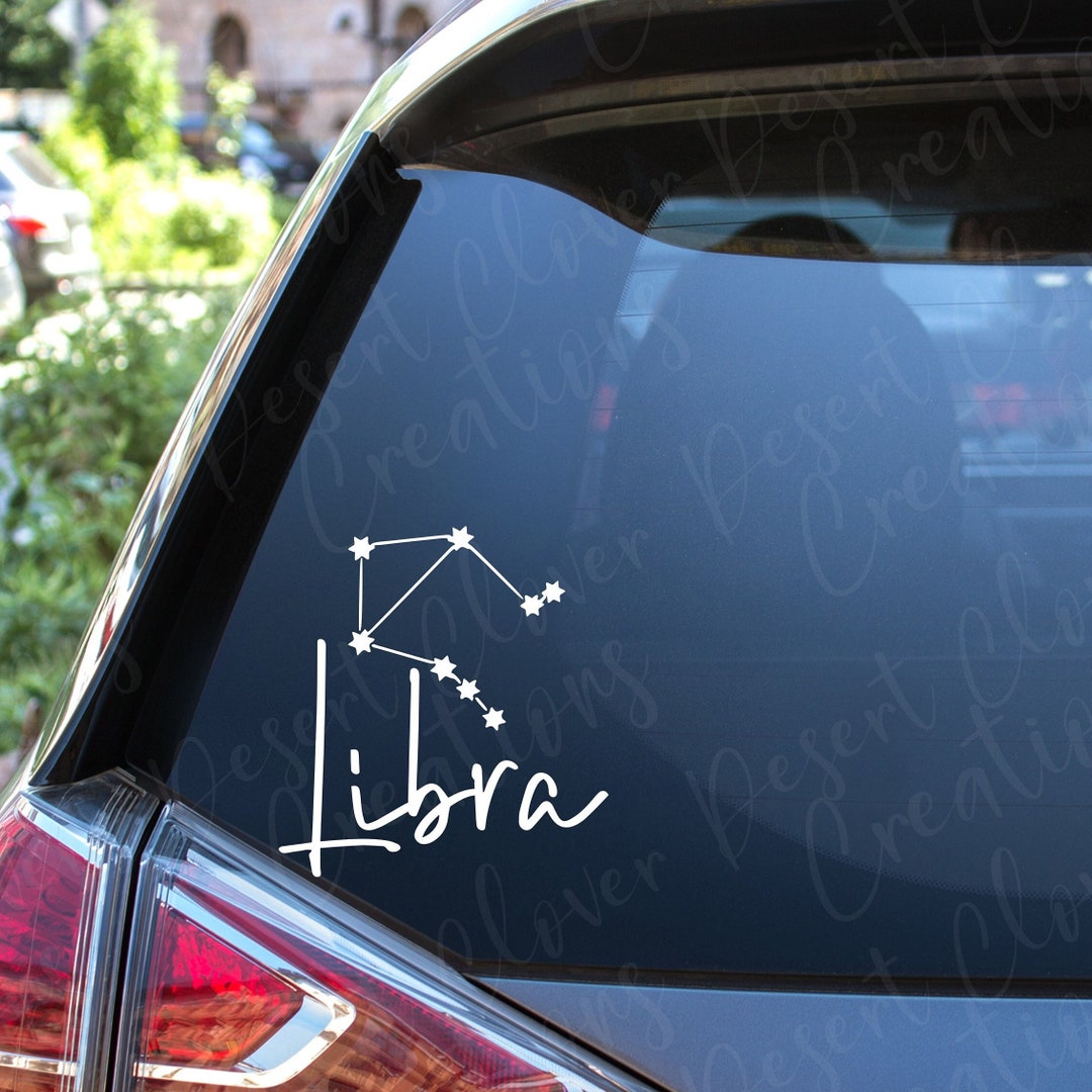 Libra Zodiac Sign Car Decal - Libra Sign Car Decal - Zodiac Symbol ...