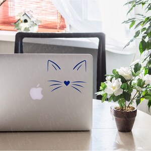 Cat Vinyl Decal Cat Ears and Whiskers Vinyl Decal Cat Sticker Cat ...