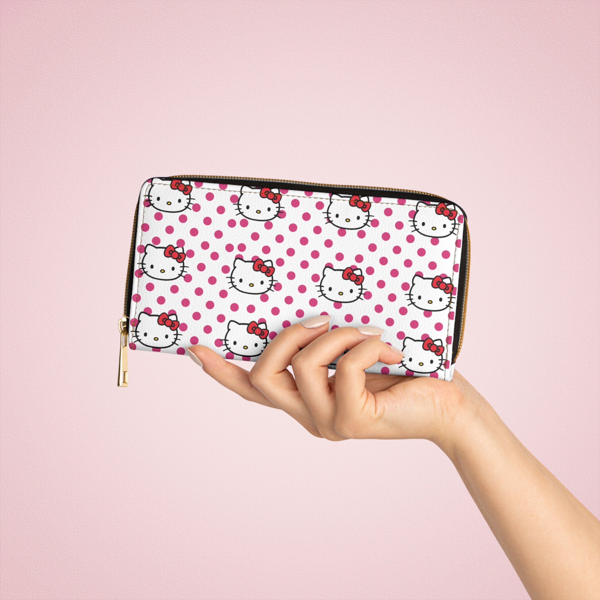 Hello Kitty Leather Wallet, Cartoon Zipper Wallet, Gift For Her sold by ...
