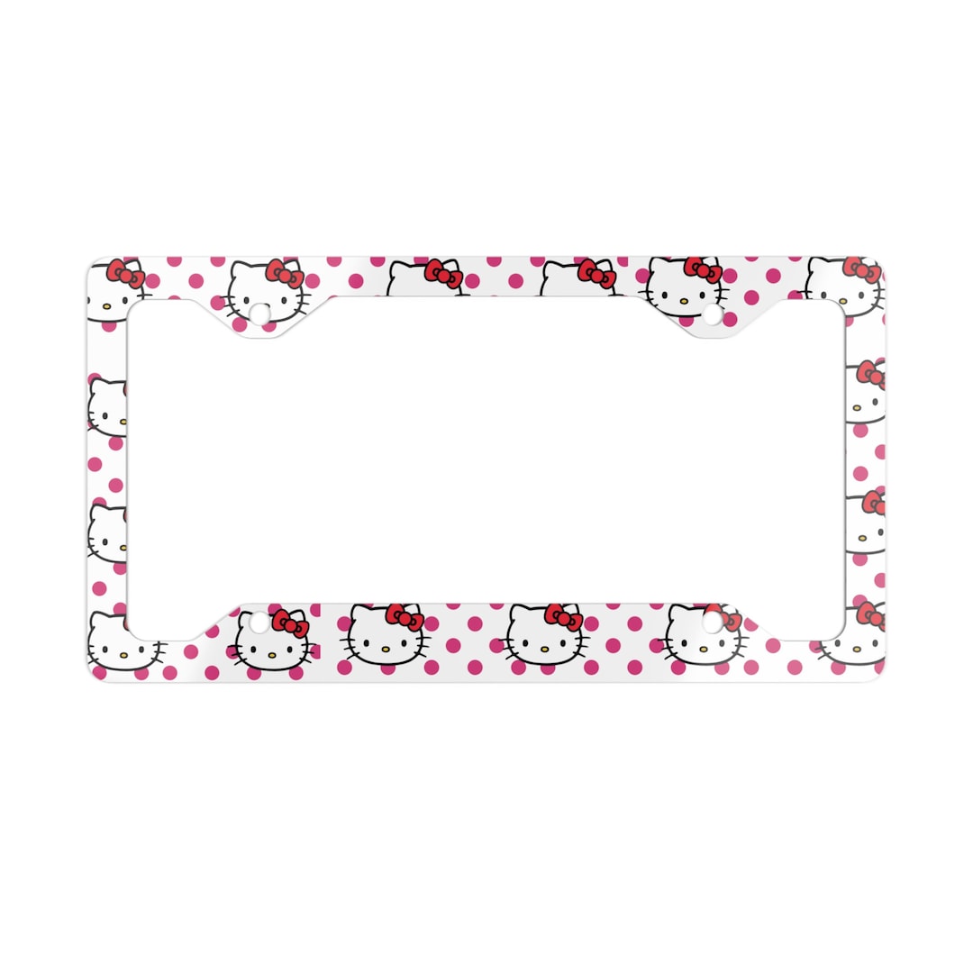 Metal License Plate Frame, Hello Kitty Plate, Hello Kitty Car Accessors ...
