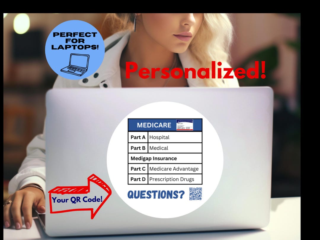 Medicare Sticker, Custom QR Code, Medicare Insurance Agent Sticker ...