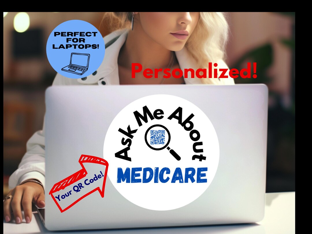 Custom QR Code Medicare Sticker: Insurance Agent Marketing Gift - Etsy