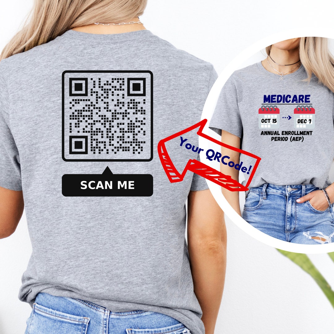 Medicare Insurance Agent Shirt With Personalized QR Code scan Me for ...