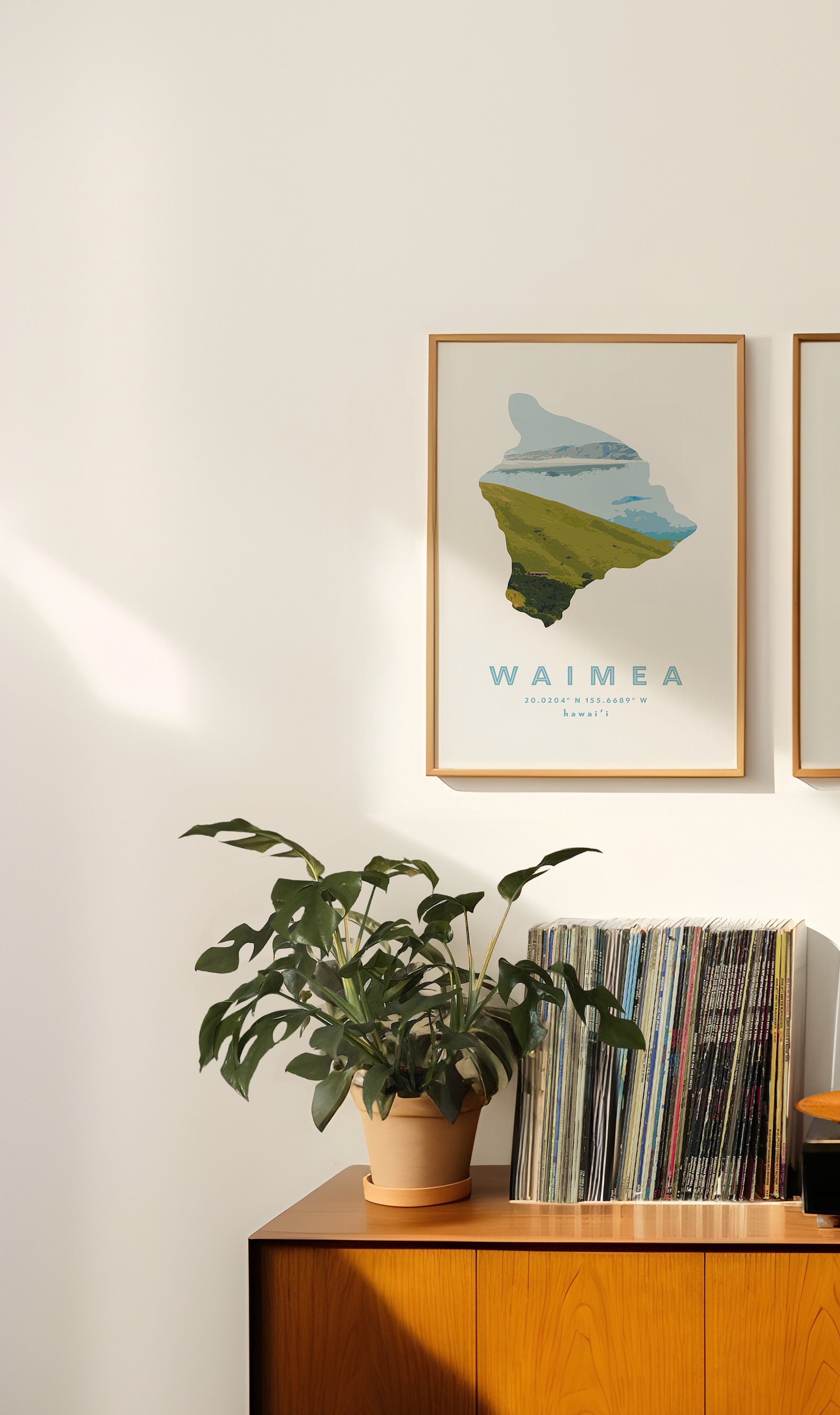 Waimea Map Wall Art, Big Island Art, Hawaii Artwork, Tropical Home ...